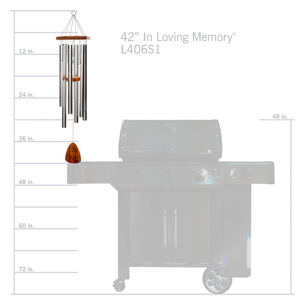 In Loving Memory 42-Inch Wind Chime - Silver